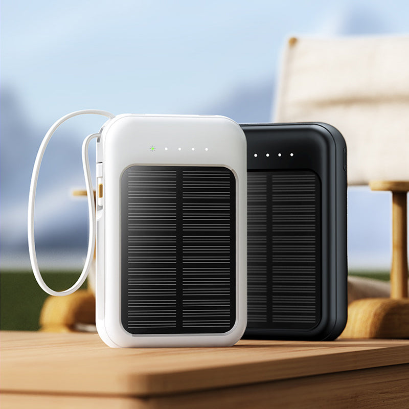 Self-contained Mini Solar Power Bank with Built-in Cable – yamloveme