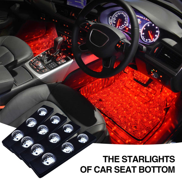 Car Interior USB Star Light 4 PCS(7 Color Voice Control with Remote Co ...